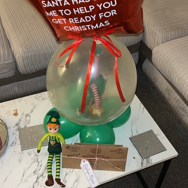 Personalised Elf Arrival Balloon Kit ELF BALLOON Elf POP Balloon - Etsy UK