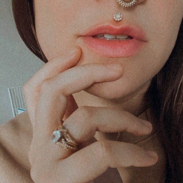 Gold Opal Mandala Medusa Labret for Medusa, Cartilage, Philtrum, Tragus ...