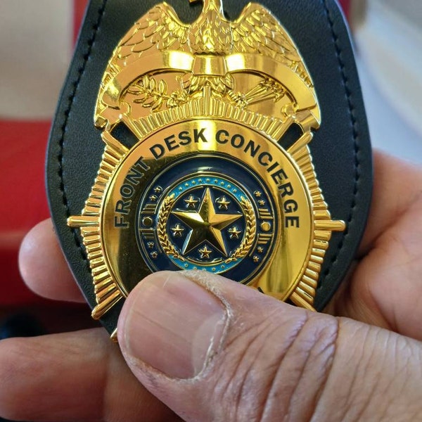 Engraved Security Style Badge Gold - Etsy UK