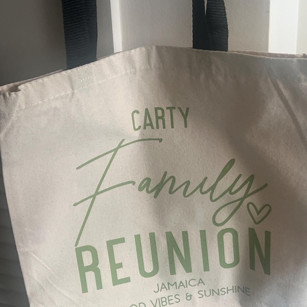 Family Reunion Tote Bags - Personalized Reunion Bags - Custom Tote Bags ...