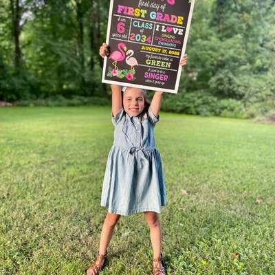First Day of School Sign Flamingo First Day of School Sign - Etsy
