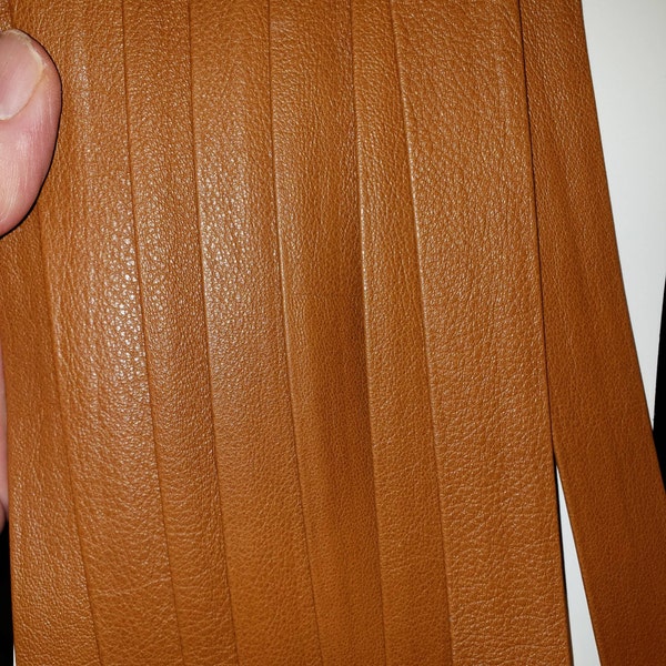 1" Wide Open Fold Genuine Leather Binding in London Tan ( 2 YDS ...