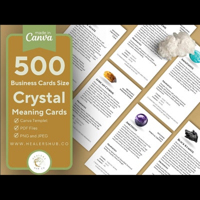 500 Editable and Printable Crystal Meaning Cards 1080 Social Media ...