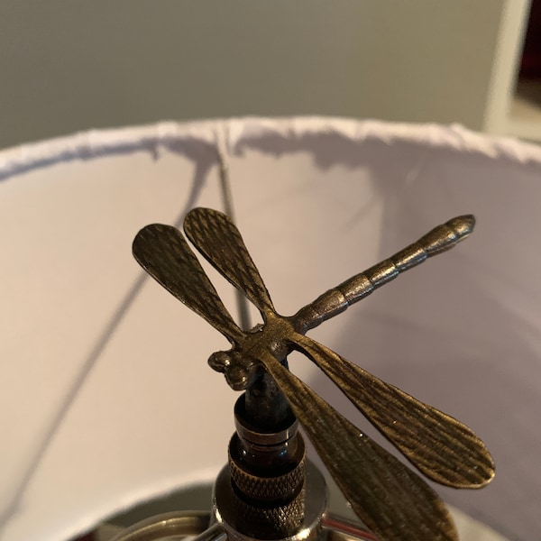 DRAGONFLY Aged Brass Finish Lamp Finial-highly Detailed Cast Metal - Etsy