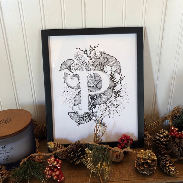 Letter S Print - Alphabet, Calligraphy, Typography, Monogram, Flowers ...