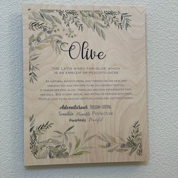 Olive Name Meaning,personalized Gift,greenery Nursery,sign Name Wall ...
