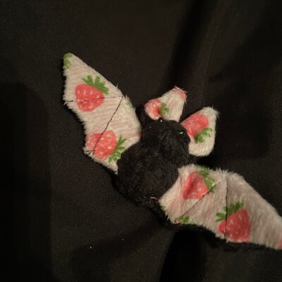 MADE to ORDER Black Pink Strawberry Bat Plush Scented or No Scent - Etsy