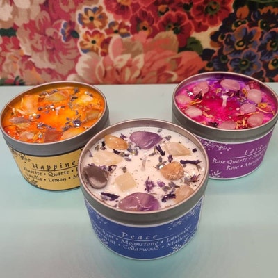 Focus & Concentration Fluorite Crystal Candle Productivity ADHD ...