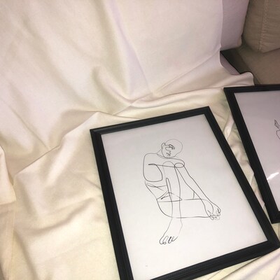 Woman's Body Fine Line Print Neutral Abstract Art Line - Etsy