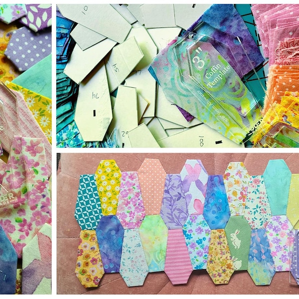 Coffin Quilting Template Set - Acrylic English Paper Piecing for Halloween Quilts, 2” to 6 ...