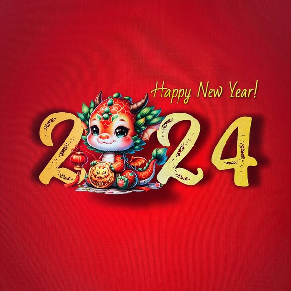2024 Cute Dragon Clipart, Chinese New Year Watercolor Clipart, Baby ...