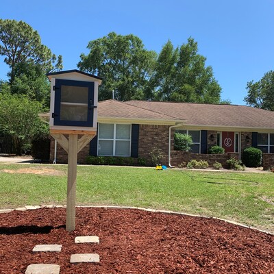 LITTLE FREE LIBRARY® Two Story Gable With Official Charter Sign & World ...