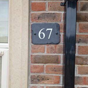 Rustic Natural Slate House Sign Plaque Door Number Street Name ...