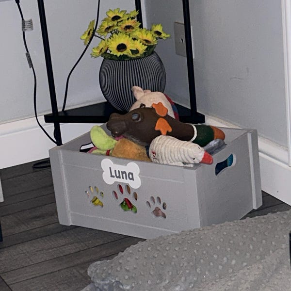 Personalised Toy Box With Lid Dog Box Gift Box Dog Crate Dog Treat ...