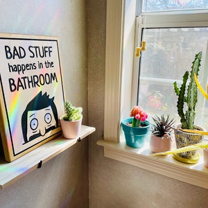 Floating Wood Box Coffee Shelf With Hooks | Etsy