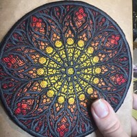 Stained Glass Mandala/iron on Patch/stained Glass/patches for Totes ...