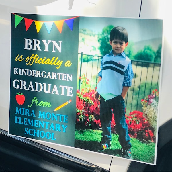 Personalized Kindergarten Graduation Yard Sign With Photo Including ...
