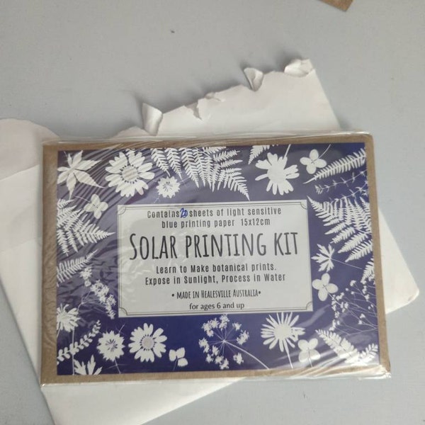 DIY Solar Printing Kit , Craft Kit , Cyanotype , Kit , Solar Printing ...