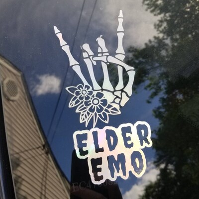 Holographic Elder Emo Sticker Emo Sticker Elder Emo Stickers Goth ...