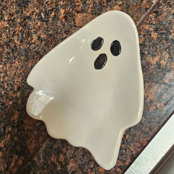 SPOON REST HALLOWEEN Ghost Handmade Stoneware - Etsy Canada