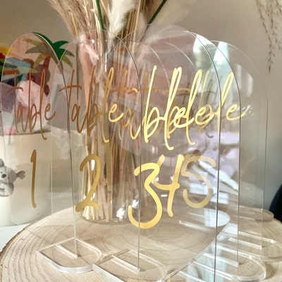 Table Number Sticker, Elegant Wedding Reception Vinyl Decal Numbers ...