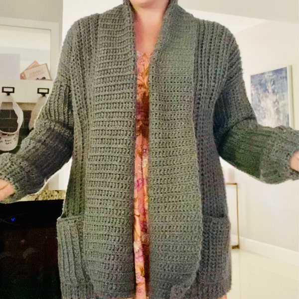 CROCHET PATTERN & VIDEO/ Cuddly as a Cloud Cardigan in Adult and Child ...