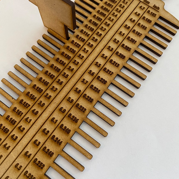 Material Thickness Gauge / Kerf Tool (inch and Millimeter) - Custom ...
