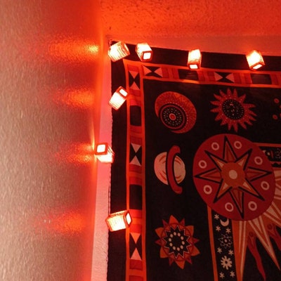 Squared Multi Color String Lights Japanese Paper Lantern Fairy Lights ...