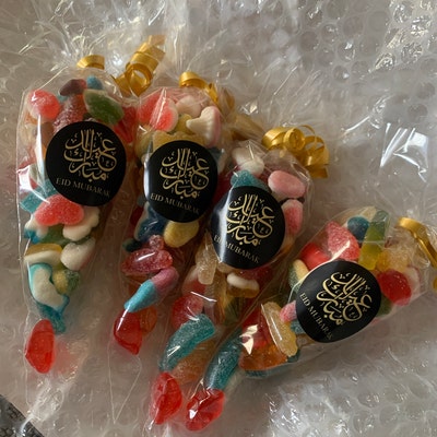 Personalised Pre Filled Halal Blue Sweet Cones Bridal Shower Birthday ...