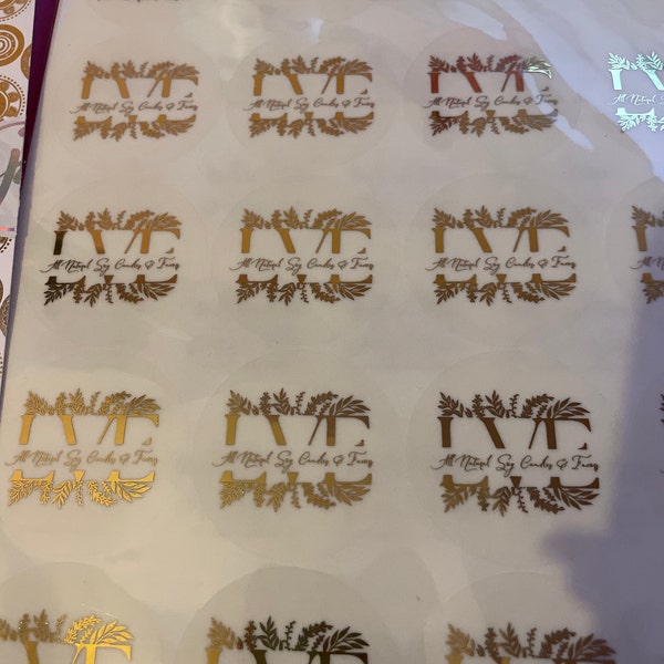 Custom Metallic Foil Sticker | Custom Logo | Any Text | Business | Any ...