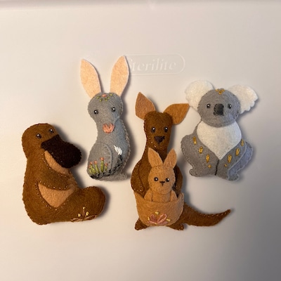 Australian Felt Animals Plush Sewing Pattern Digital Download, Kangaroo ...