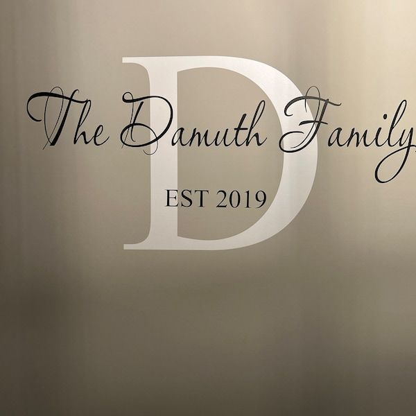 Personalized Wall Decal Family Name and Date Decal Vinyl Wall Decal ...