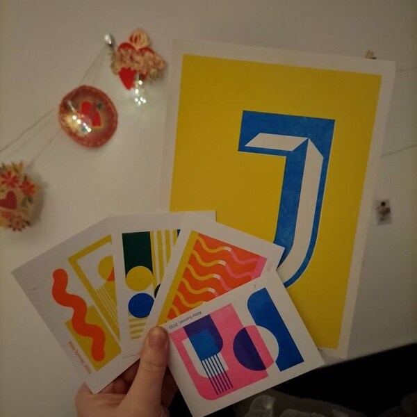 A3 Pink & Yellow Risograph Colour Chart - Large Riso Print / Wall Art ...