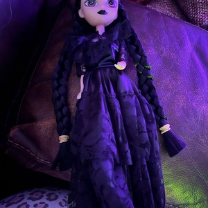 Wednesday Addams Doll /dress White and Black/merlina Addams Doll Black ...