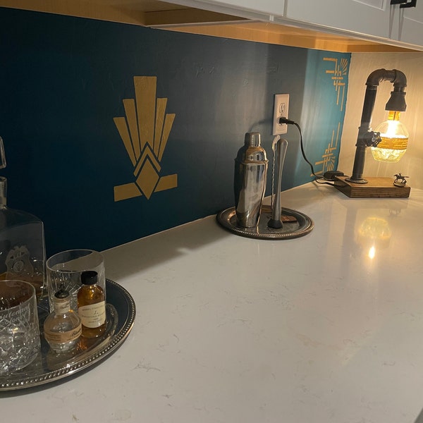 Atomic Stars Stencil Long Starburst Mid Century Retro Modern Bedroom ...