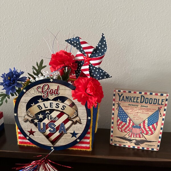 Yankee Doodle Patriotic Songs Wood Sign, Vintage Americana Decor ...