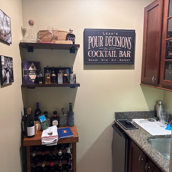 Custom Bar Sign Personalized | Billiards Lounge Decor | Custom Bourbon ...