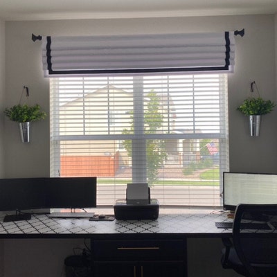 Faux fake Flat Roman Waterfall Shade Valance. Richloom Rave Cherry ...