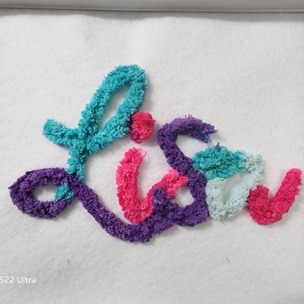 Cursive Yarn Embroidery Font - Machine Embroidery Font for Chenille ...