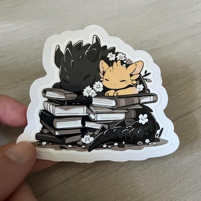 Cute Abraxos Wyvern Throne of Glass Sticker Smell the Flowers - Etsy