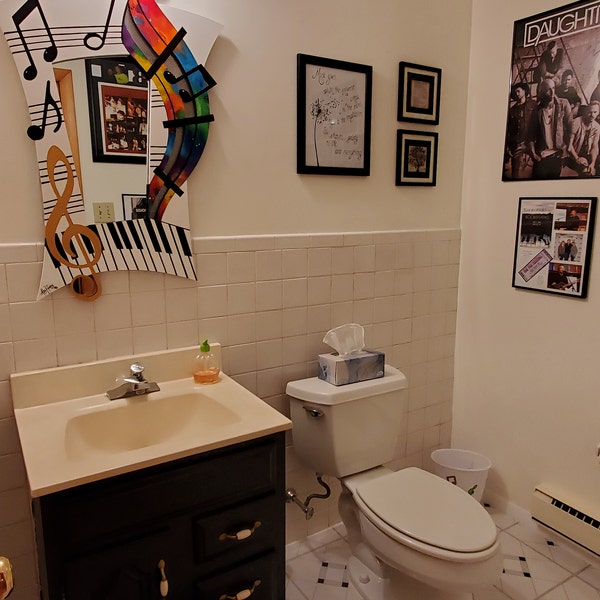 The Art of Music Mirror Wall Art, Abstract Music Mirror, Piano Keys ...