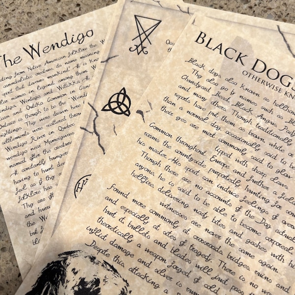 Supernatural Journal Pages - Mythical Evil Creatures Spirits Demons ...