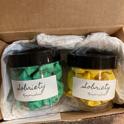 Wellness Jar A Jar of Paper Stars Filled With Motivational Quotes of ...