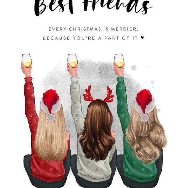 3 Bester Freund Print | Individuell, Personalisiert | Geburtstag oder ...