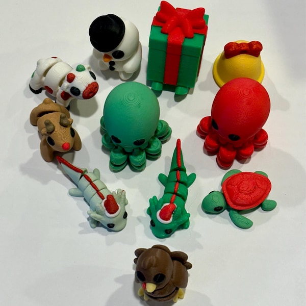 3D Printed Marine Animal Toy Bundle, Colorful Fidget and Sensory Aids ...