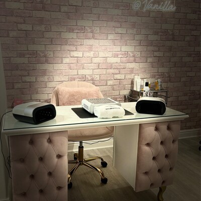 Luxury U Shape Curved Pleated Front Reception Desk for Salon or Retail ...