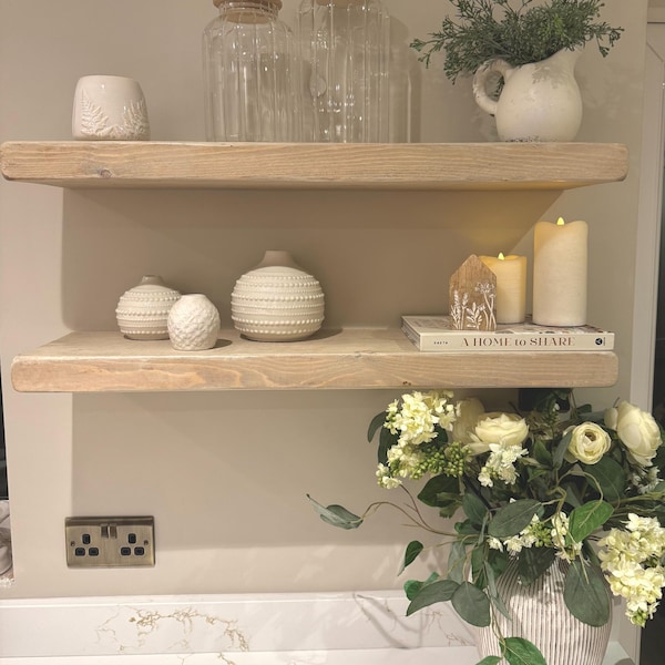 Wooden Rustic Floating Shelves Handcrafted Using Sustainable Reclaimed ...