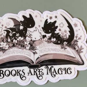 Books Are Magic Dragon Sticker Book Lover Sticker - Etsy