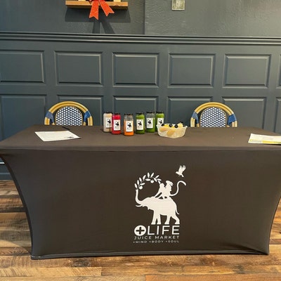 Full Color Trade Show Table Throw, Custom Stretch Tablecloth for Event ...