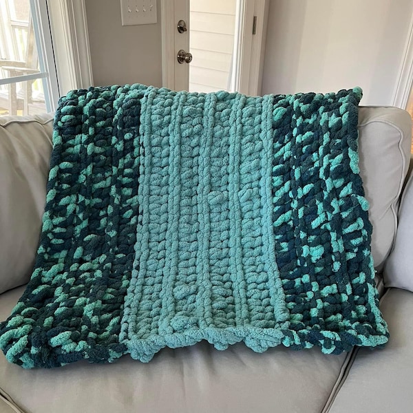 CROCHET PATTERN & VIDEO/ Chunky Cabin Throw, Jumbo Blanket Yarn Pattern ...